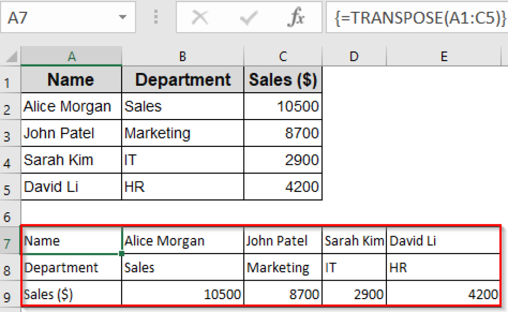 How To Convert Multiple Rows To Columns In Excel 4 Methods Excel Insider