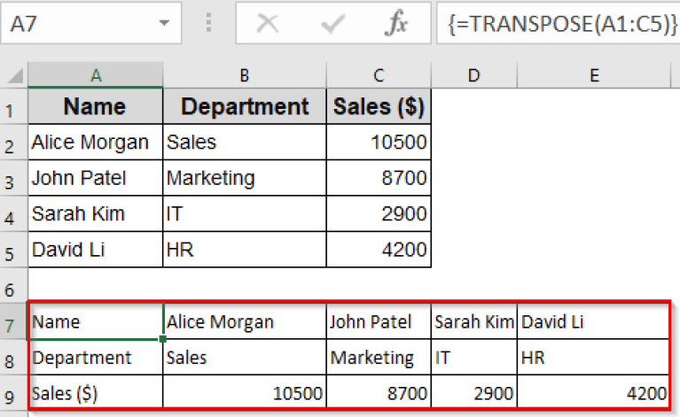How To Convert Multiple Rows To Columns In Excel 4 Methods Excel