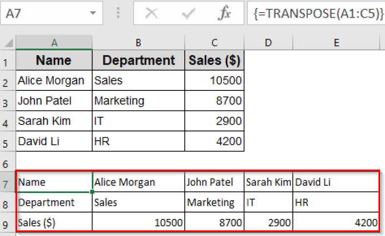 How To Convert Multiple Rows To Columns In Excel 4 Methods Excel
