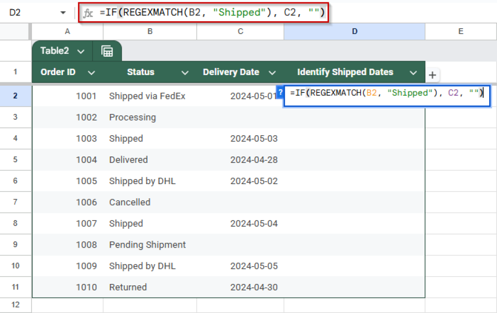 Return Value in Another Cell If Cell Contains Text in Google Sheets ...