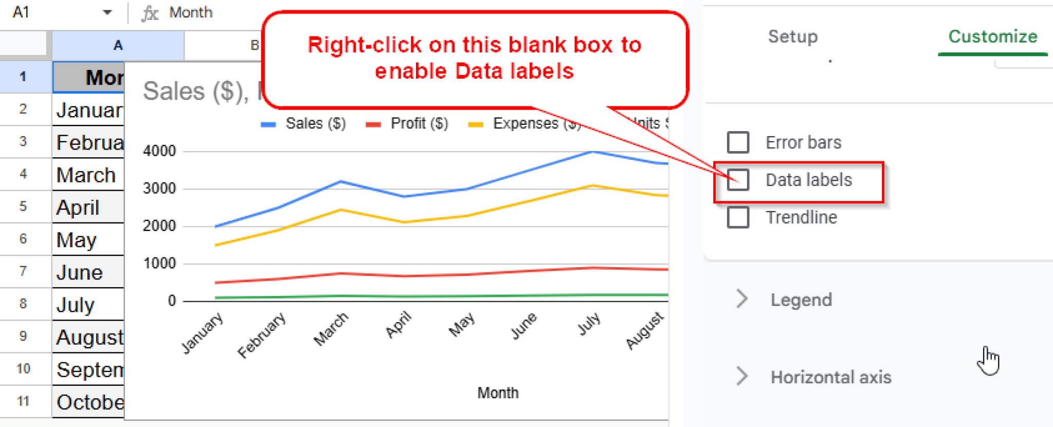 How to Add Data Labels in Google Sheets (with Easy Steps) - Excel Insider