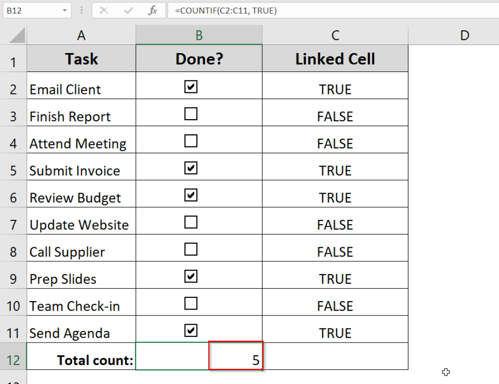 How to Count Checkboxes in Excel (3 Simple & Easy Tricks) - Excel Insider