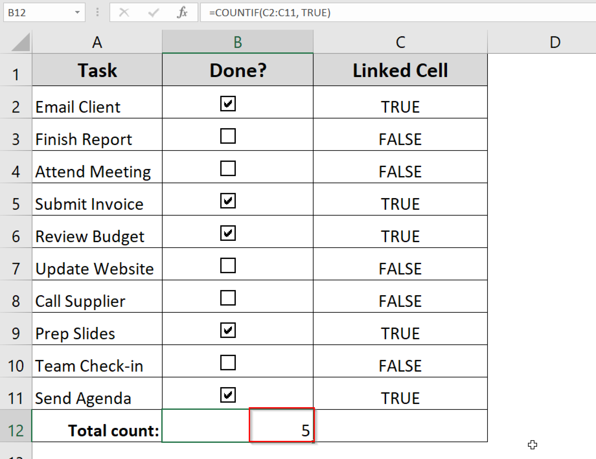 How to Count Checkboxes in Excel (3 Simple & Easy Tricks) - Excel Insider