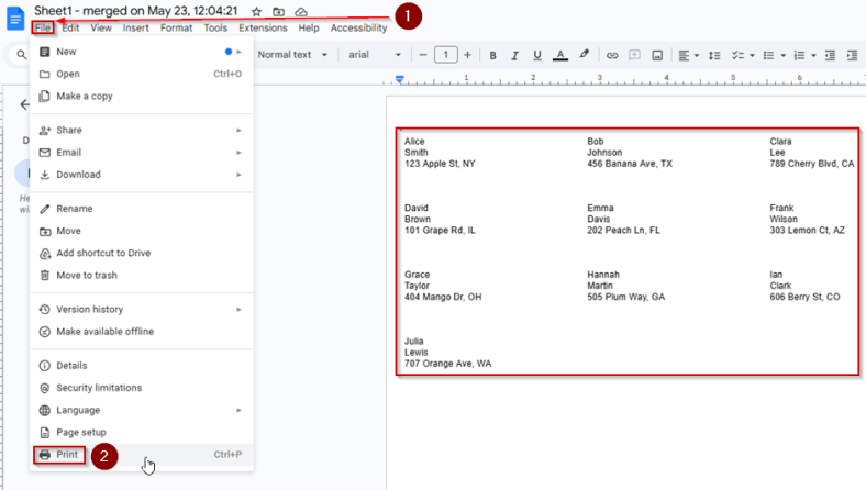 How to Print Labels from Google Sheets (3 Quick Methods) - Excel Insider