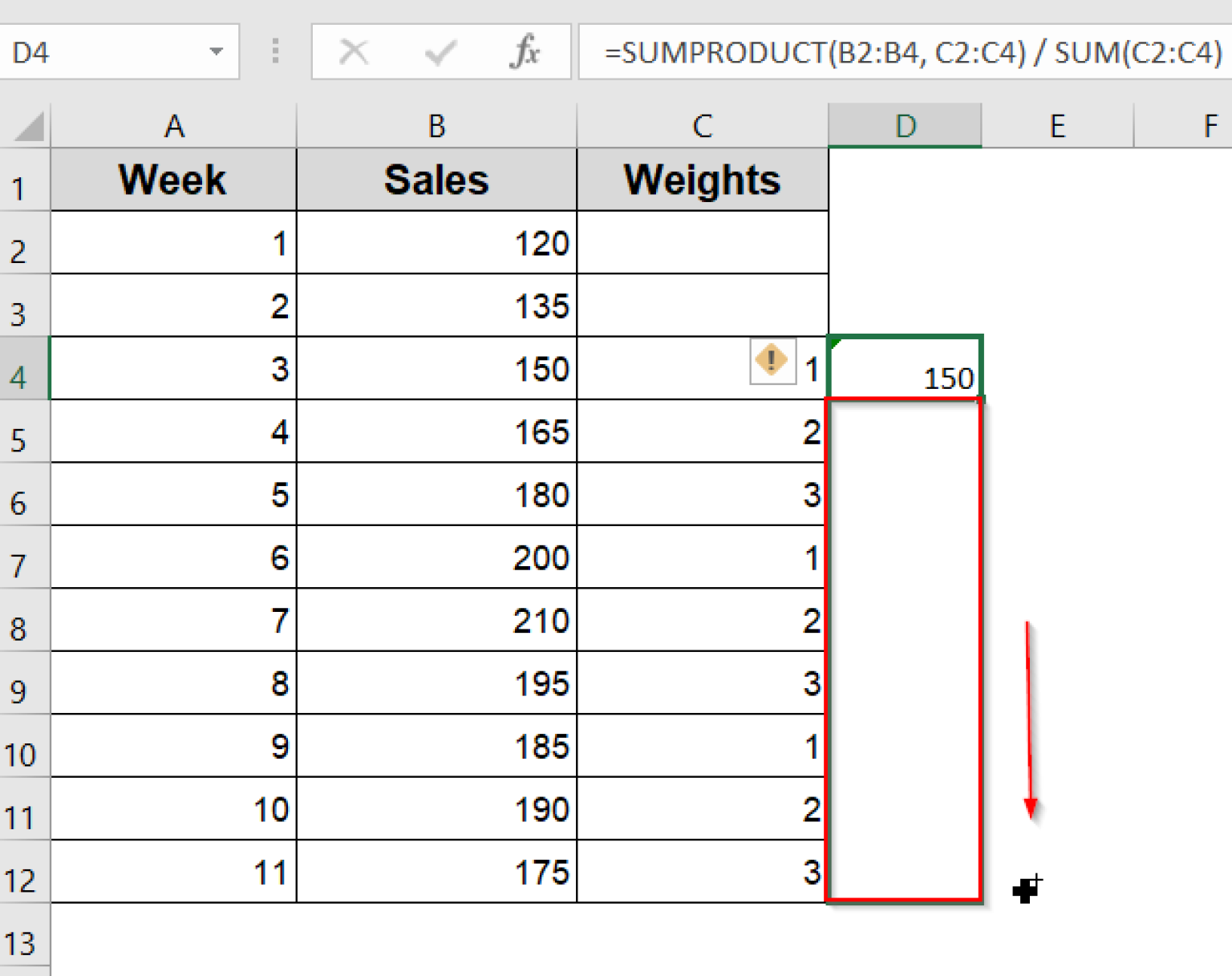 How to Calculate Weighted Moving Average in Excel - Excel Insider