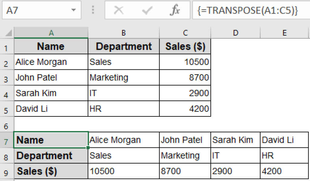 How To Convert Multiple Rows To Columns In Excel 4 Methods Excel Insider