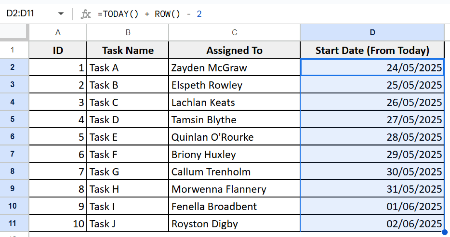How to Add Dates in Google Sheets Automatically (4 Methods) - Excel Insider