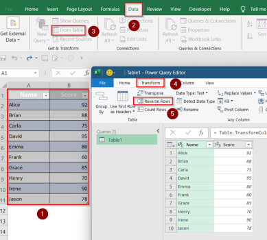 How to Flip Data Vertically in Excel (4 Quick Tricks) - Excel Insider