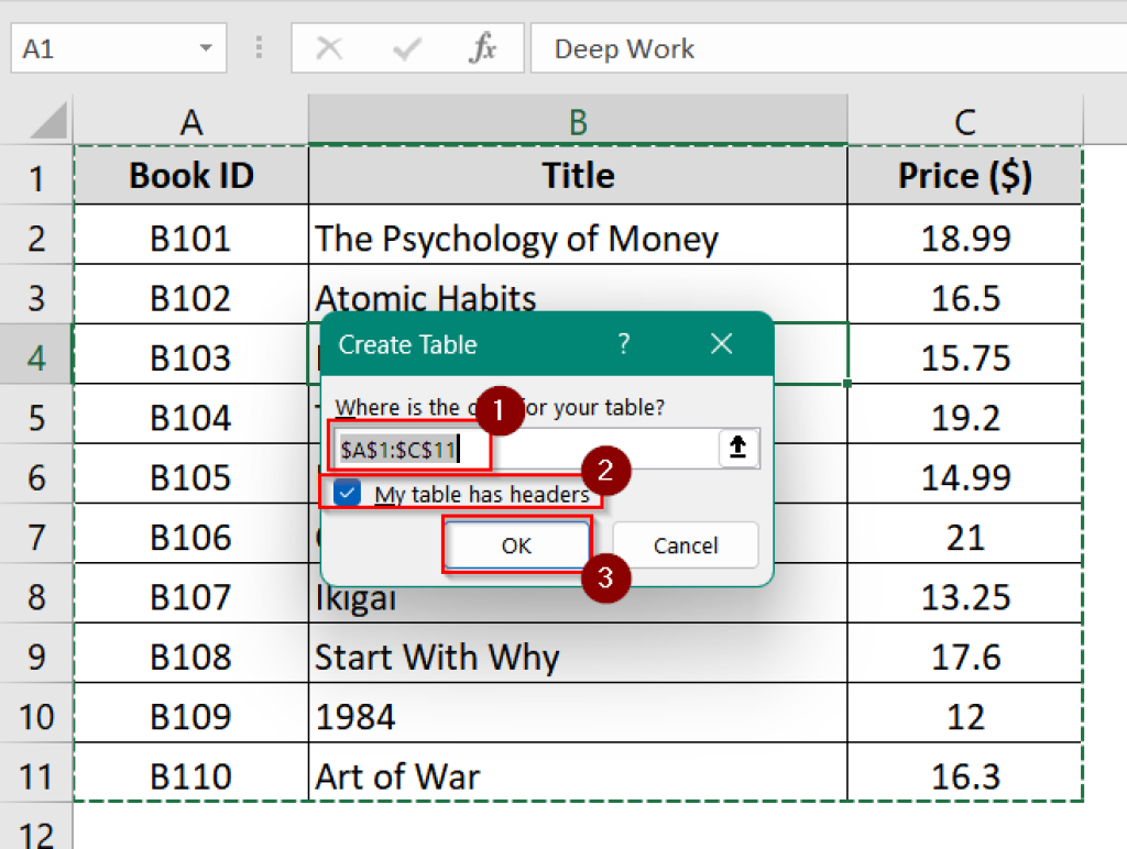How to Make First Row as Header in Excel (3 Easy Methods) - Excel Insider