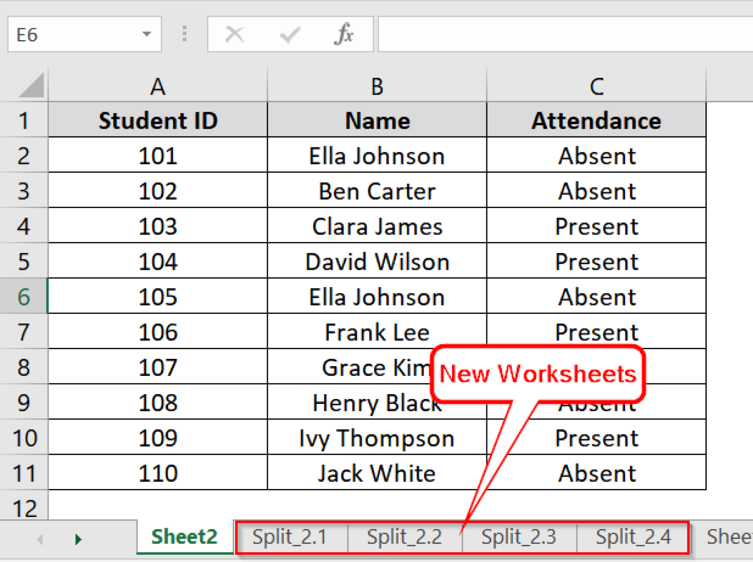 How To Split Excel Sheet into Multiple Sheets Based on Rows - Excel Insider
