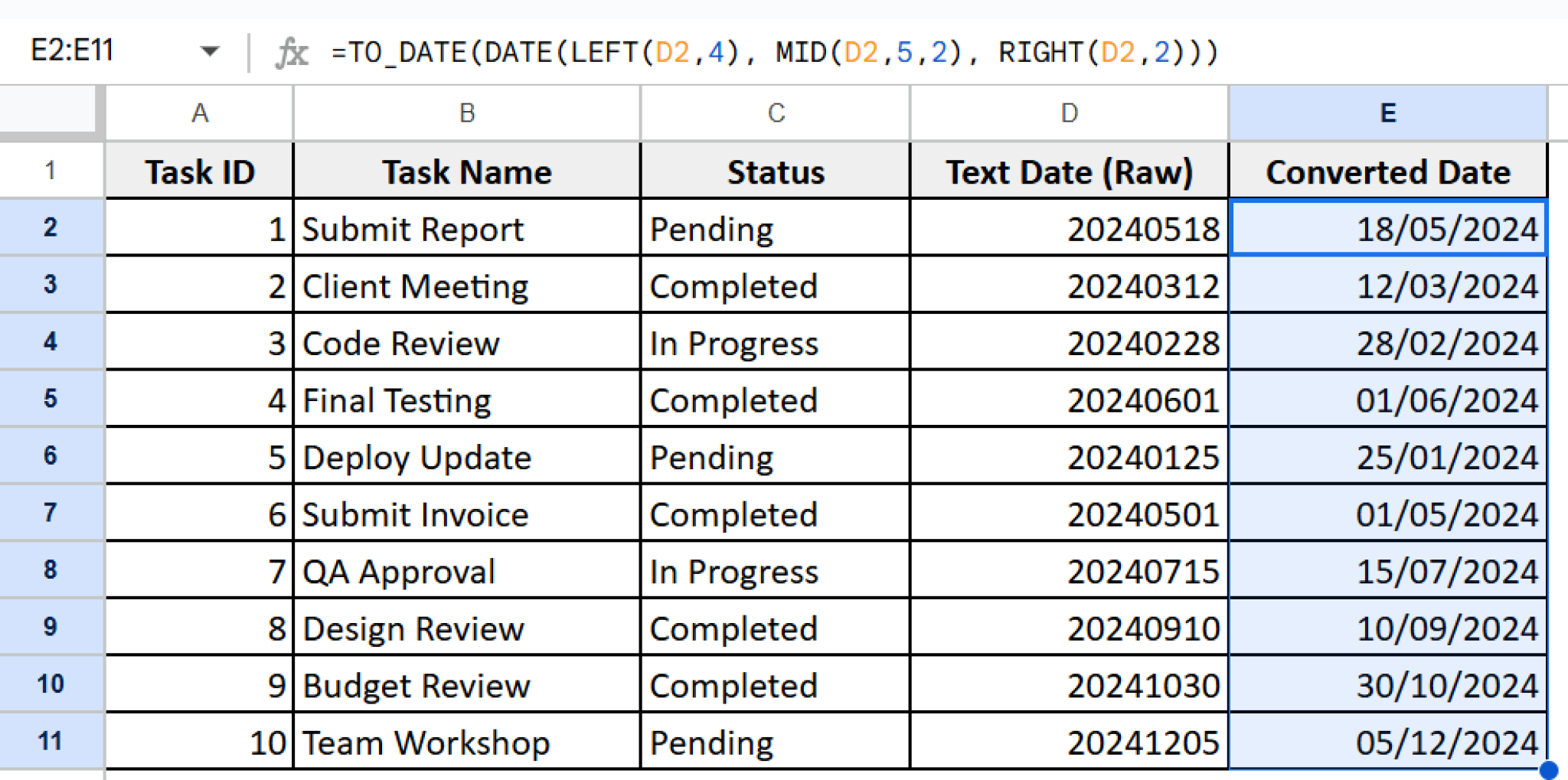 How to Convert Text to Date in Google Sheets (4 Easy Methods) - Excel Insider