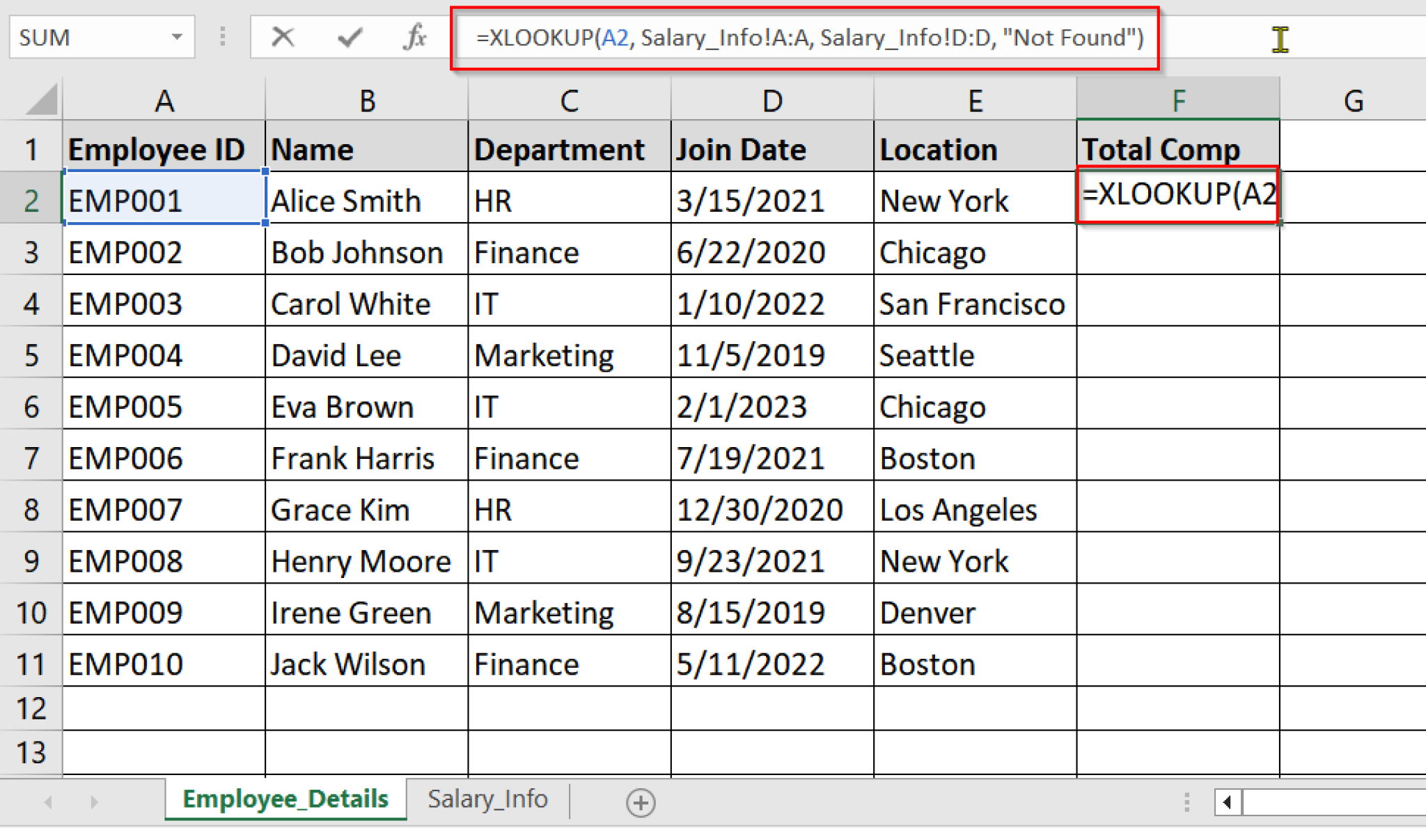 How To Merge Two Excel Sheets Based on One Column - Excel Insider