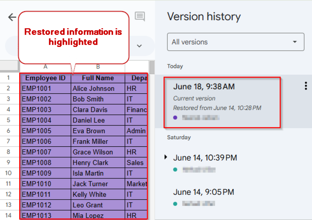 How to Work with Version History in Google Sheets - Excel Insider