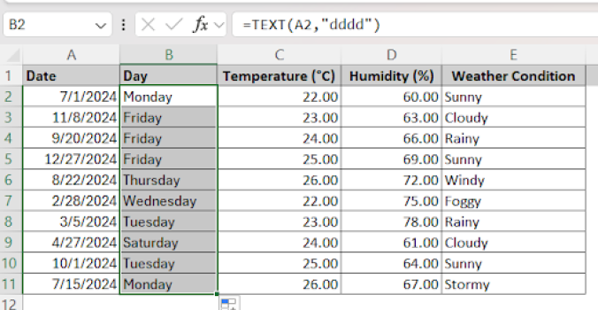 How to Display Day of Week from Date in Excel (4 Easy Ways) - Excel Insider