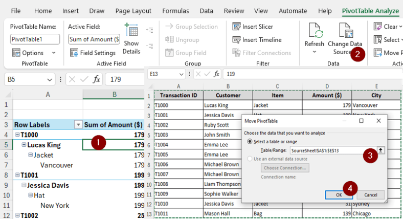 How to Change Pivot Table Data Source in Excel - Excel Insider How to Change Pivot Table Data Source in Excel - Excel Insider