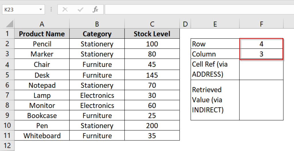 How To Reference Cell By Row And Column Number In Excel Excel Insider