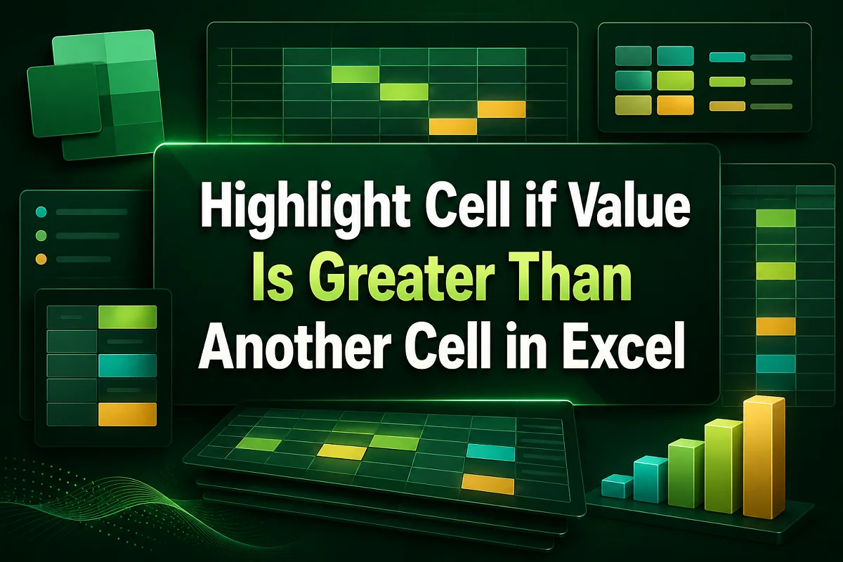 Highlight a Cell in Excel if Value Is Greater Than Another Cell - Excel ...