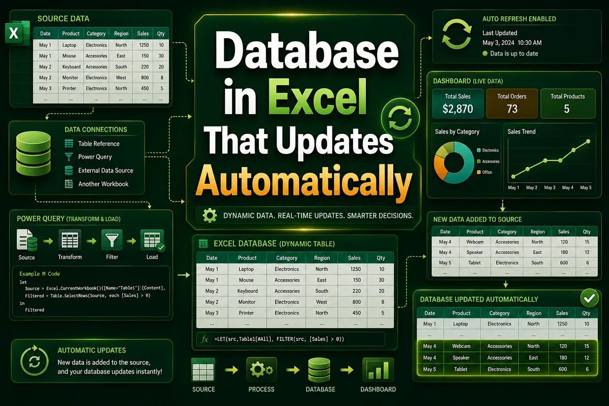 How to Create a Database in Excel That Updates Automatically - Excel ...