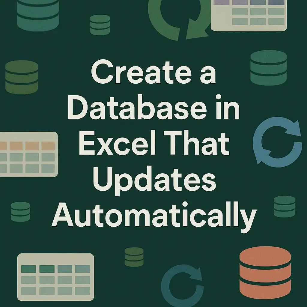 How To Create A Database In Excel That Updates Automatically Excel