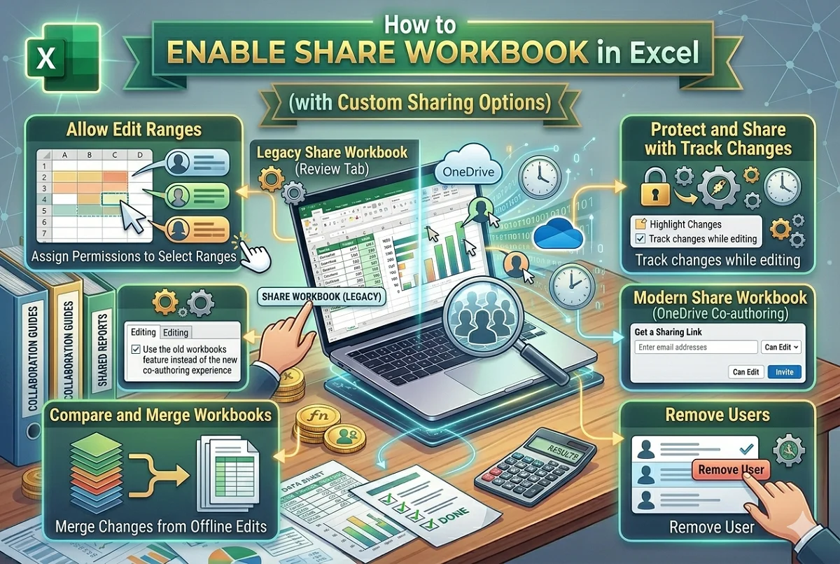 How to Enable Share Workbook in Excel (with Custom Sharing) - Excel Insider