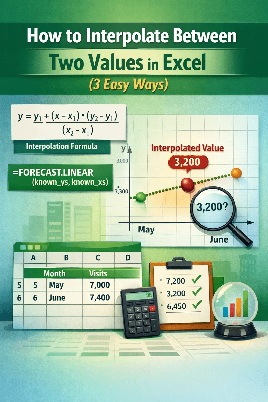 How to Interpolate between Two Values in Excel (3 Easy Ways) - Excel Insider