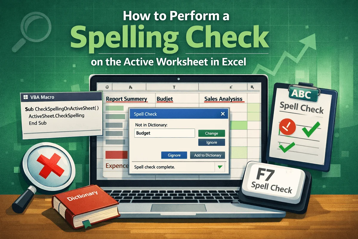 How to Perform a Spelling Check on the Active Worksheet in Excel ...