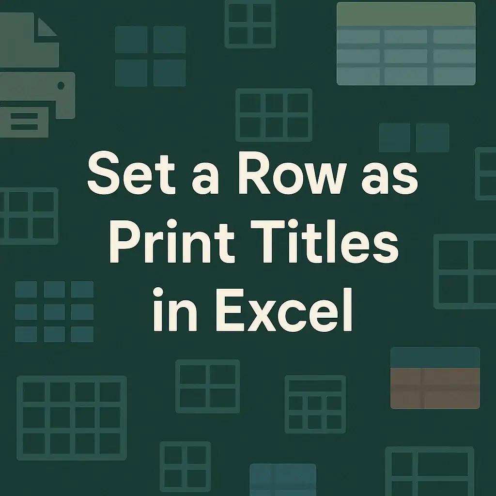 How to Set a Row as Print Titles in Excel (3 Quick Tricks) - Excel Insider