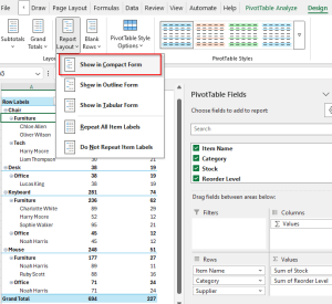 How to Change Pivot Table Layout in Excel (3 Suitable Options) - Excel ...
