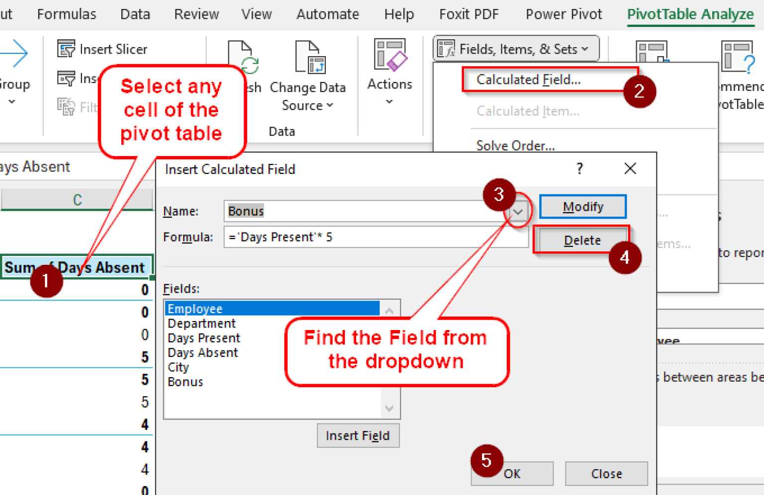 How to Delete Calculated Field in Excel Pivot Table (2 Methods) - Excel ...
