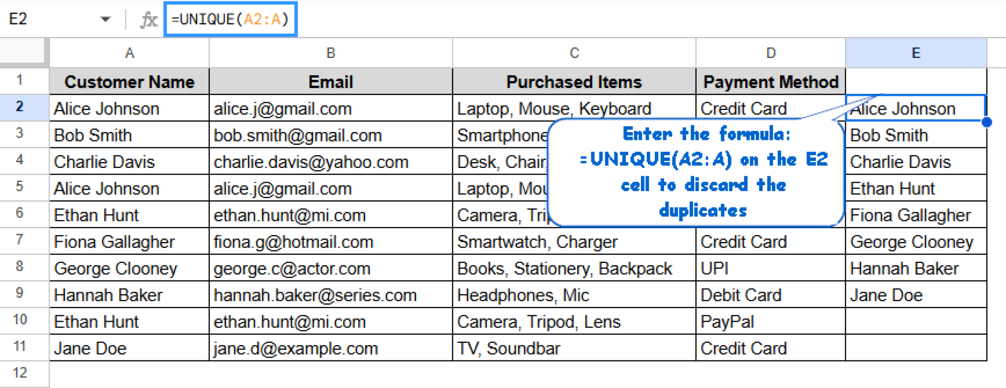 How to Filter Duplicates in Google Sheets (4 Easy Methods) - Excel Insider