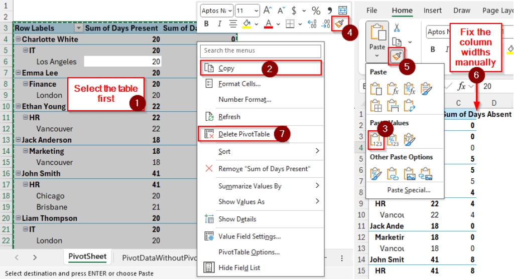 How to Remove Pivot Table but Keep Data in Excel (2 Easy Ways) - Excel ...