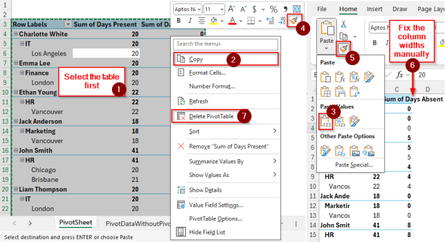 How to Remove Pivot Table but Keep Data in Excel (2 Easy Ways) - Excel ...
