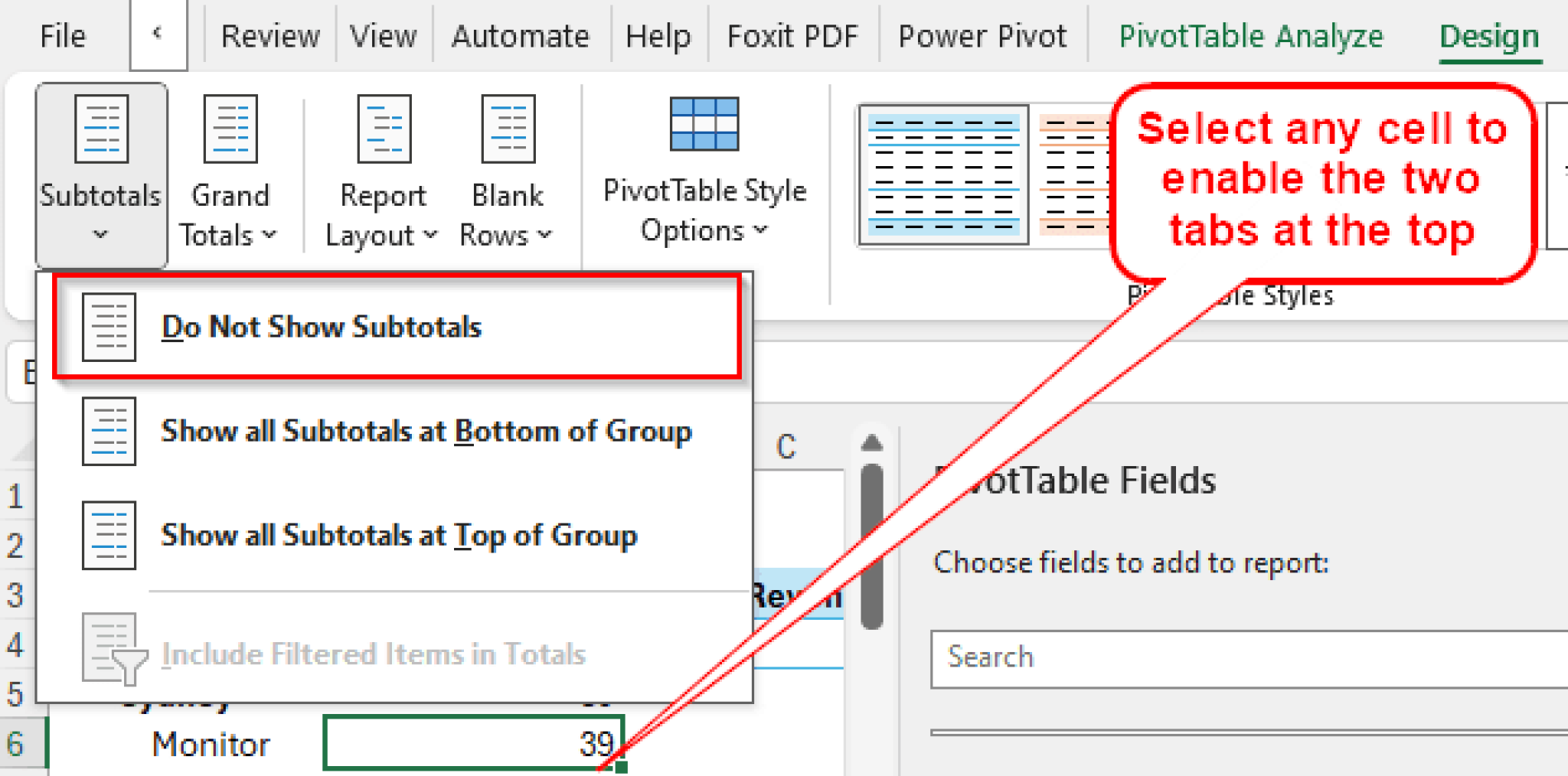 How to Remove Subtotal in Excel Pivot Table (3 Suitable Cases) - Excel Insider