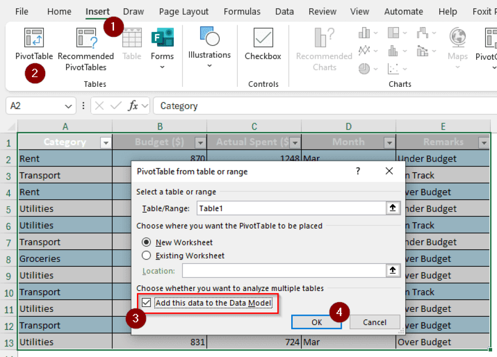 How to Add a Pivot Table to the Data Model in Excel (2 Methods) - Excel ...