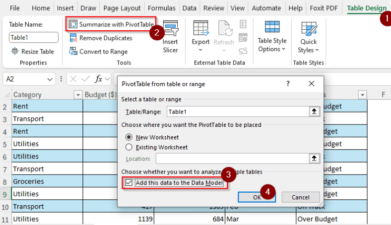 How to Add a Pivot Table to the Data Model in Excel (2 Methods) - Excel ...