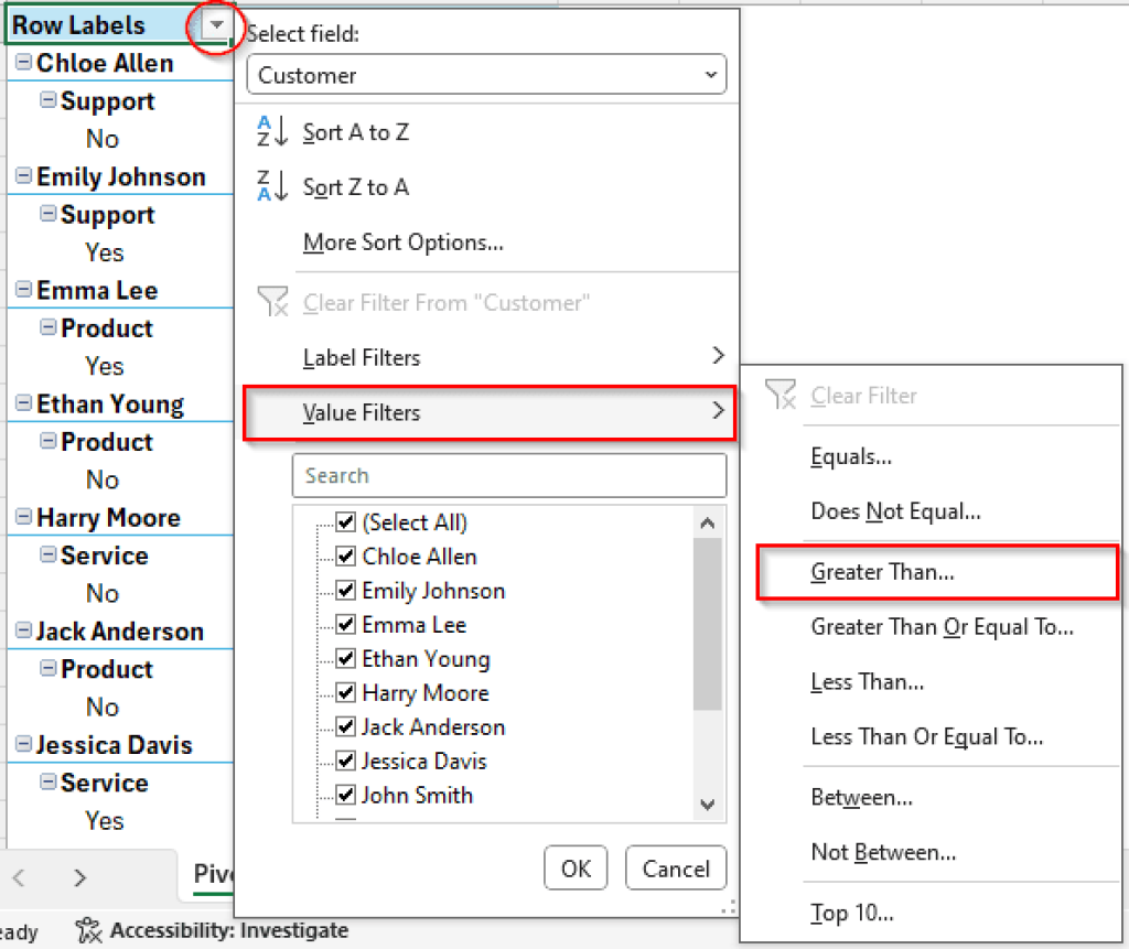 How To Filter Values With Greater Than In Excel Pivot Table Excel Insider