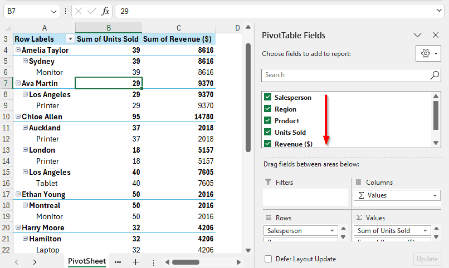 Transfer Pivot Table Row Labels in Separate Columns in Excel - Excel Insider