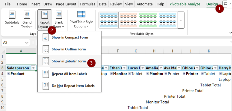 Transfer Pivot Table Row Labels In Separate Columns In Excel Excel