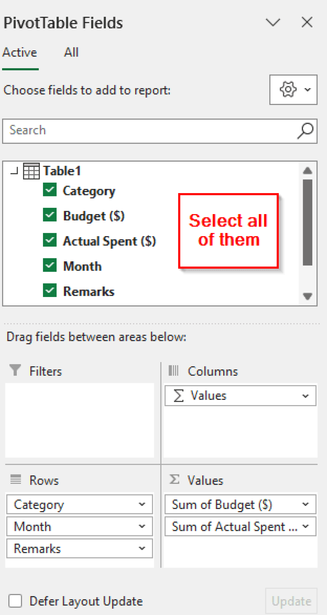 How to Show Actual Value Not Sum in Excel Pivot Table - Excel Insider