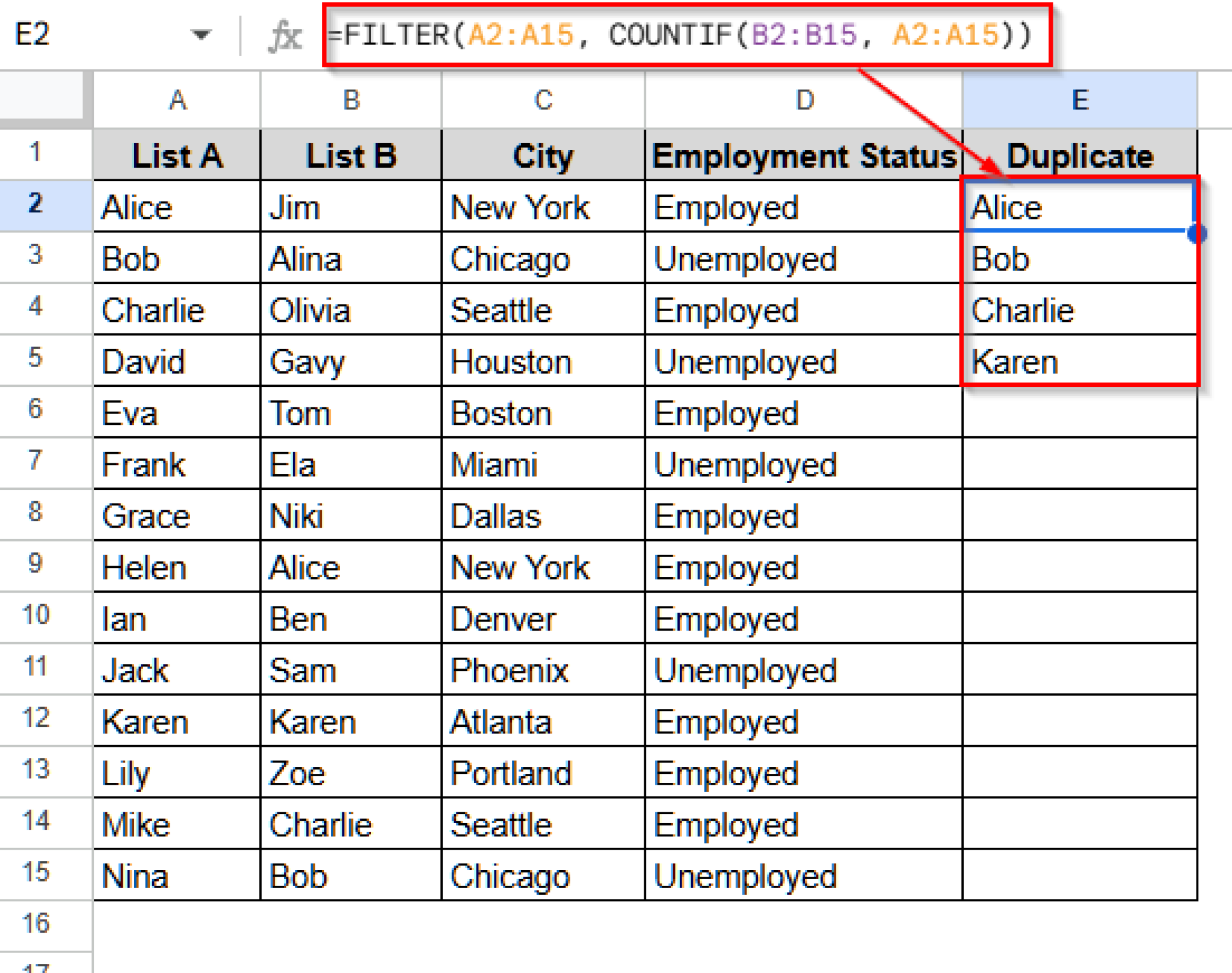 How to Find Duplicates in Two Columns in Google Sheets - Excel Insider