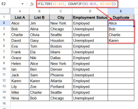 How to Find Duplicates in Two Columns in Google Sheets - Excel Insider