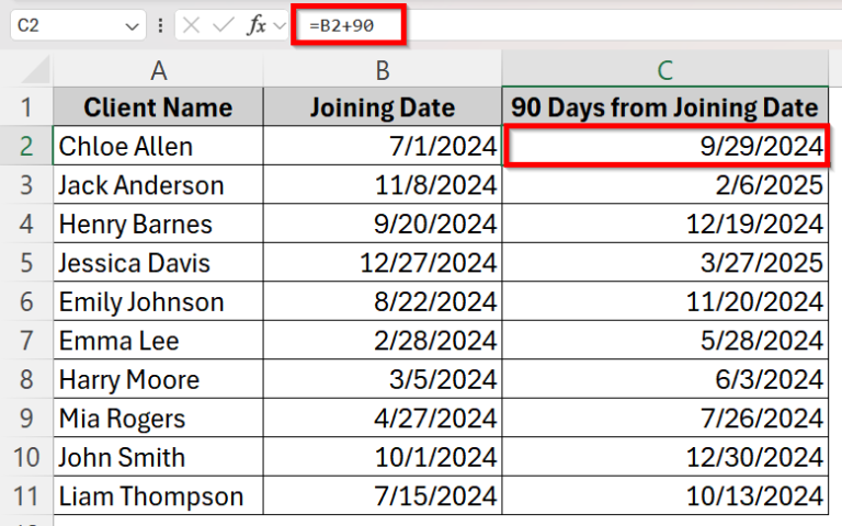 How to Calculate 90 Days From Date in Excel (4 Easy Ways) - Excel Insider