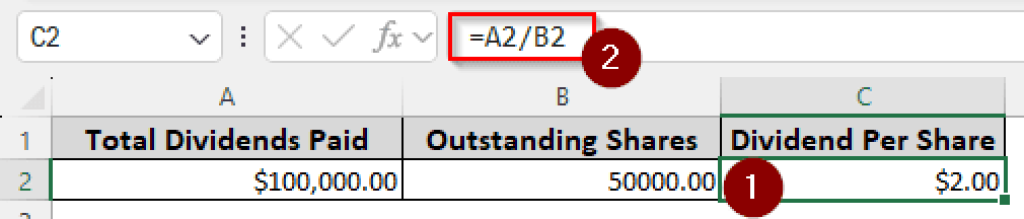 How To Calculate Dividend Per Share in Excel (3 Simple Ways) - Excel ...
