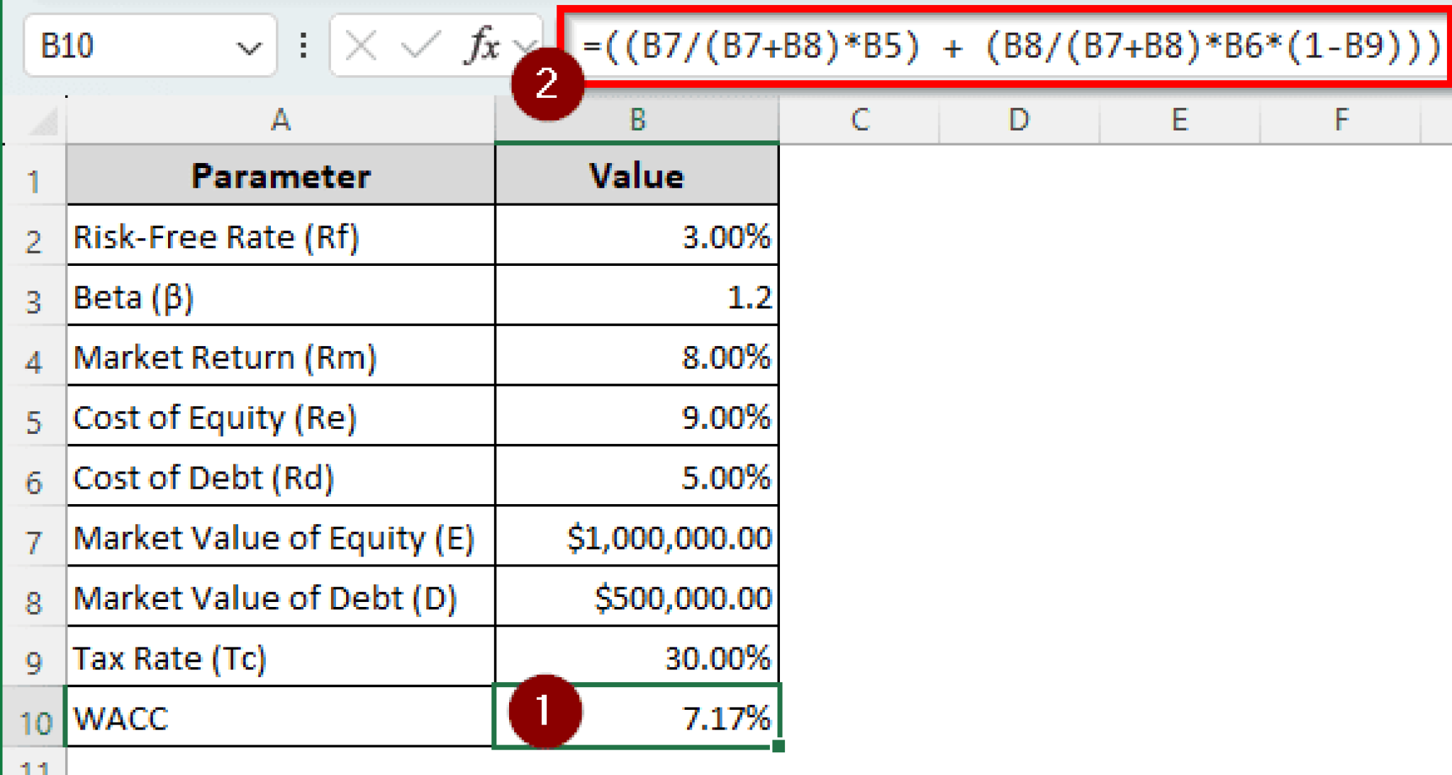 How to Calculate WACC in Excel (2 Suitable Methods) - Excel Insider