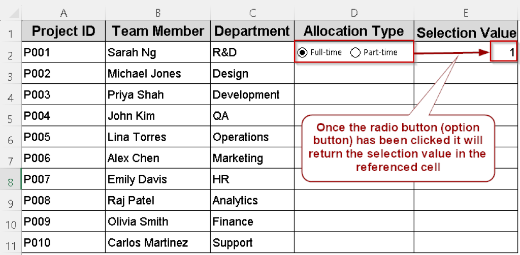 How to Add Radio Buttons (Option Buttons) in Excel - Excel Insider