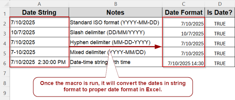 How To Convert A String To A Date In Excel Vba 3 Examples Excel Insider