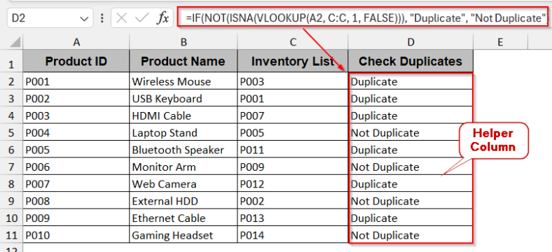 How to Find Duplicate Values in Excel Using VLOOKUP - Excel Insider