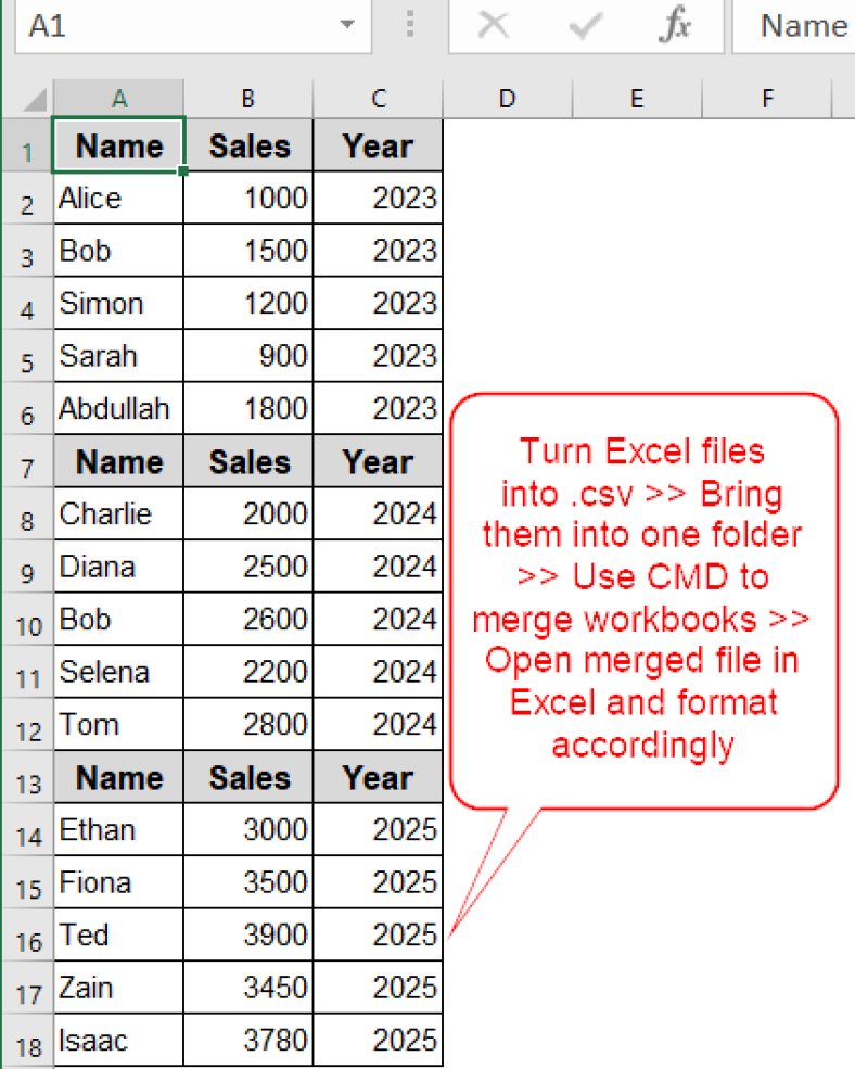 How to Merge Excel Files into One Using CMD (with Simple Steps) - Excel Insider