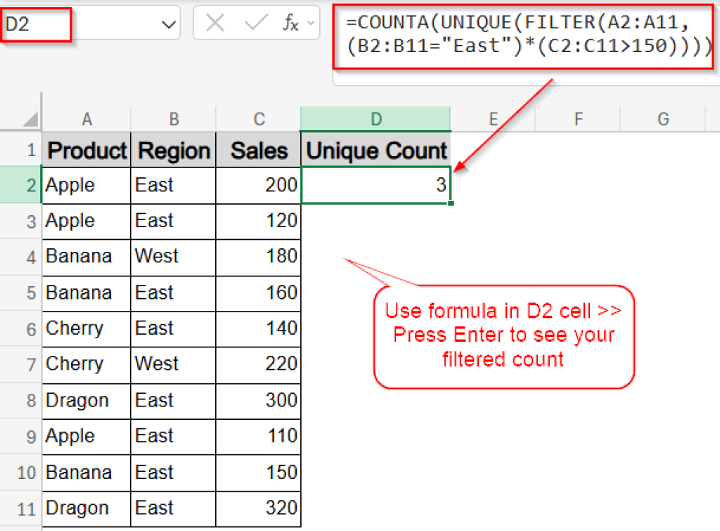 How To Count Unique Values In Excel With Multiple Criteria Excel Insider