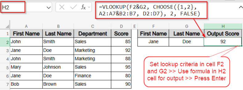 How to Use VLOOKUP with Two Lookup Values in Excel - Excel Insider